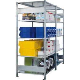SCHULTE LAGERTECHNIK Fachbodenregal MULTIplus150, Steck-Grundregal, B 1000 x T 600 x H 2000 mm, 5 Ebenen, bis 1300 kg, verzinkt