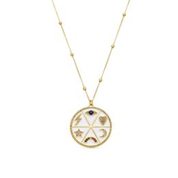 Luxenter Halskette mit mehrfarbigen Zirkonia-Steinen, 18 Karat Gold-Finish &ndash; Thiem