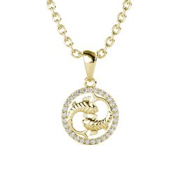 Sternzeichen-Anh&auml;nger Fische - Gold und Kristall
