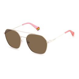 Polaroid Beige Sonnenbrille aus Edelstahl