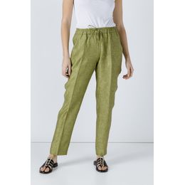 Gr&uuml;ne Leinenhose mit Kordelzug