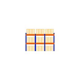 SCHULTE LAGERTECHNIK Schulte Palettenregal, Grundregal, B 8444 x T 1100 x H 3000 mm, 3 Ebenen, Palettengewicht bis 1000 kg, Feldlast 7070 kg, blau/orange