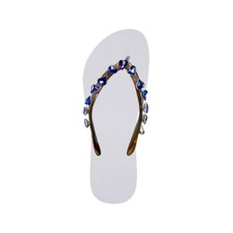 Uzurii Herzf&ouml;rmiger blauer Flip-Flop wei&szlig;