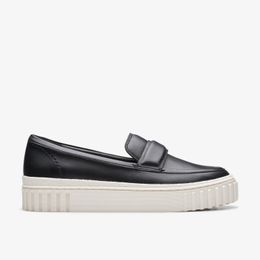 Clarks Mayhill Cove schwarze Leder Schuhe