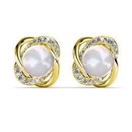 Simply Perlen-Ohrringe &ndash; Gold und Kristall