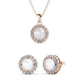 Perlen-Reifen-Sets - Ros&eacute;gold und Kristall