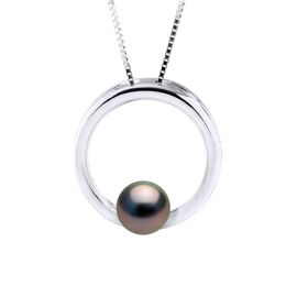 Halskette Kreis echte Tahiti-Zuchtperle rund 7-8 mm