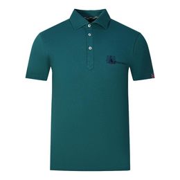 Aquascutum Aldis Brand London Logo Gr&uuml;nes Poloshirt