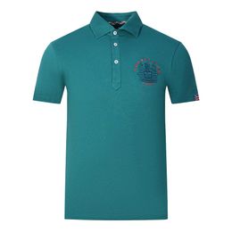 Aquascutum Aldis London Logo Gr&uuml;nes Poloshirt