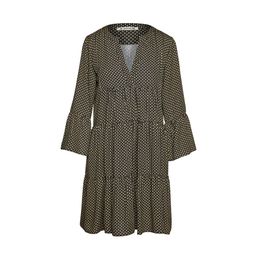 Print Viskose Kleid mit gerafften N&auml;hten