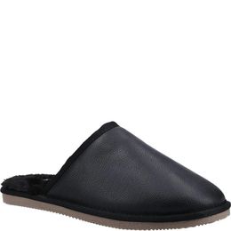 Hush Puppies Herren Coady Leder Hausschuhe (Schwarz)