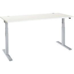 Sch&auml;fer Shop Sch&auml;fer Shop Select Schreibtisch ERGO-T 2.0, elektrisch h&ouml;henverstellbar, Rechteck, T-Fu&szlig;, B 1800 x T 800 x H 640-1300 mm, wei&szlig;/wei&szlig;alu