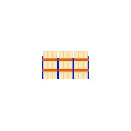 SCHULTE LAGERTECHNIK Schulte Palettenregal, Grundregal, B 8444 x T 1100 x H 3000 mm, 3 Ebenen, Palettengewicht bis 500 kg, Feldlast 5395 kg, blau/orange