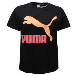 Puma Womens Classics Logo T-Shirt T-Shirt Black Top 596512 91