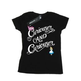 Disney - "Alice In Wonderland Curiouser" T-Shirt f&uuml;r Damen (Schwarz)