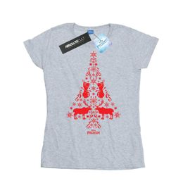 Disney - "Frozen Christmas Tree" T-Shirt f&uuml;r Damen (Grau)