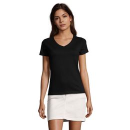 SOLS - "Imperial" T-Shirt V-Ausschnitt f&uuml;r Damen (Schwarz)