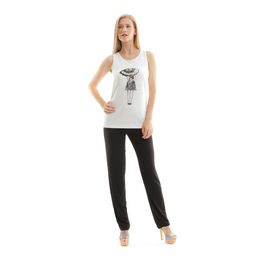 Racer Back Print Top in Wei&szlig;