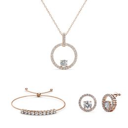 Mia Amory Sets - Ros&eacute;gold und Kristall