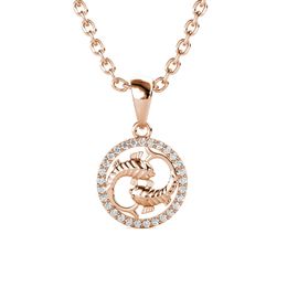 Sternzeichen-Anh&auml;nger Fische &ndash; Ros&eacute;gold und Kristall