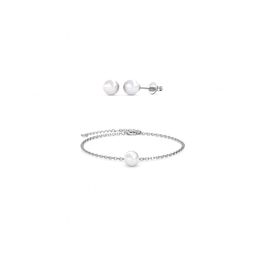 Vollmond Kristall Perlen Set - Silber und Kristall