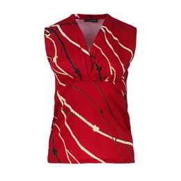 &Auml;rmelloses Top aus rotem Baumwolljersey mit Seil-Print