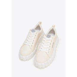 Wittchen Damen Plateau-Sneaker Hellbeige Textilmaterial