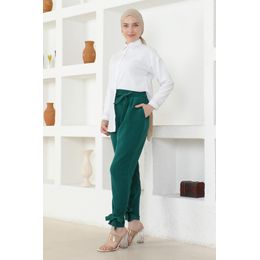 Mit G&uuml;rtel Hose Smaragdgr&uuml;n