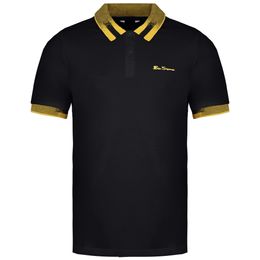 Ben Sherman Collar Interesse Herren schwarzes Polohemd