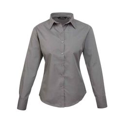 Premier - Bluse f&uuml;r Damen Lang&auml;rmlig (Dunkelgrau)
