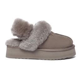 EVER AU Damen Leder Hausschuhe Mit Zwei Abnehmbaren Riemen - Fantail