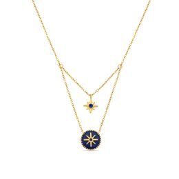 Luxenter Halskette mit blauer Lackierung und 18 Karat Gelbgold-Finish &ndash; Iskha