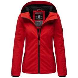 Marikoo Damen &Uuml;bergangsjacke leichte wind- und wasserabweisende Jacke mit Kapuze Rot