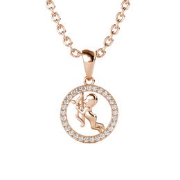 Sch&uuml;tze Sternzeichen Anh&auml;nger - Ros&eacute;gold und Kristall
