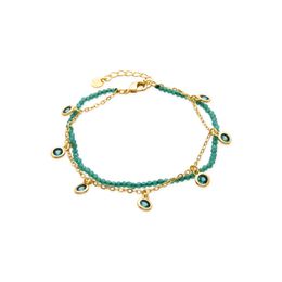 Luxenter Armband mit smaragdgr&uuml;nem Zirkonia, 18 Karat Gelbgold-Finish &ndash; Zaru