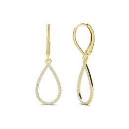 Laelia Ohrringe mit baumelndem Ring - Gold und Kristall