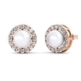 Circlet Perlenohrringe - Ros&eacute;gold und Kristall