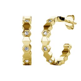 Gebogene Ohrringe - Gold und Kristall