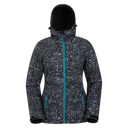 Mountain Warehouse Womens/Ladies Exodus Animal Print Wasserdichte Softshell-Jacke (Schwarz)