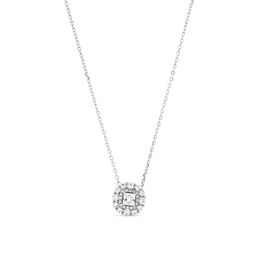 Luxenter Halskette aus 925er Sterlingsilber und gl&auml;nzendem Zirkonia mit Rhodiumbeschichtung &ndash; Raxya