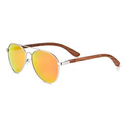 Earth Wood Sayulita Polarisierte Sonnenbrille - Redwood/Blau-Gr&uuml;n