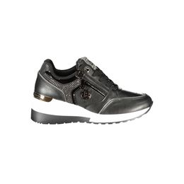 Laura Biagiotti Schwarze Polyurethan Damensneaker