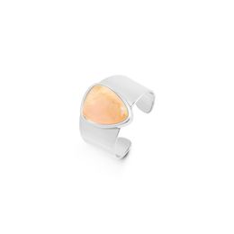 Luxenter Ring aus orangefarbenem Achat mit Rhodium-Finish &ndash; Sheak