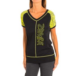 ZUMBA Kurz&auml;rmeliges Sport-T-Shirt mit V-Ausschnitt f&uuml;r Frauen Z1T00469