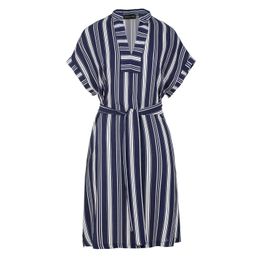 Gestreiftes &auml;rmelloses Kleid mit Seitenschlitzen