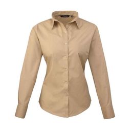 Premier - Bluse f&uuml;r Damen Lang&auml;rmlig (Khaki)