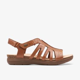 Clarks April Belle Tan-Leder-Sandalen