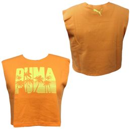 Puma x Fenty Orangefarbenes Crop-Top &ndash; Damen