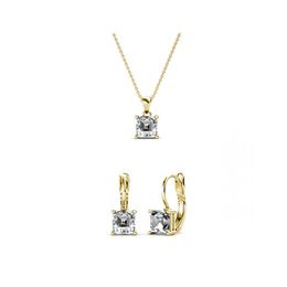 Quadratisches Set und Box - Gold und Kristall