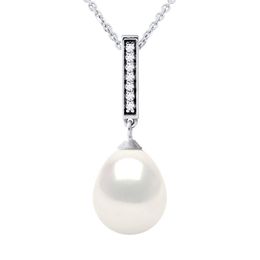 BARETTE Halskette S&uuml;&szlig;wasserperlen-Schmuck 9-10mm Wei&szlig; 925